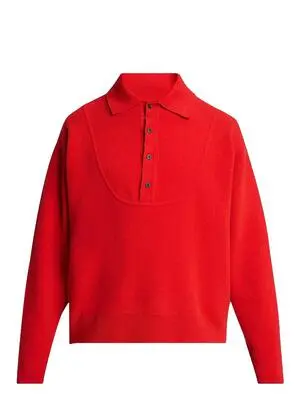 Jacquemus Doppio Wool-blend Polo Sweater Red