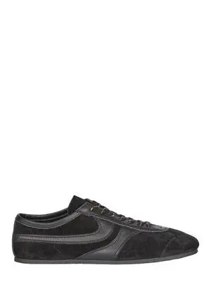 Dries Van Noten Retro Leather Low-top Sneakers - Black