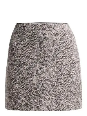 MILLY Emily Herringbone Mini Skirt - Grey