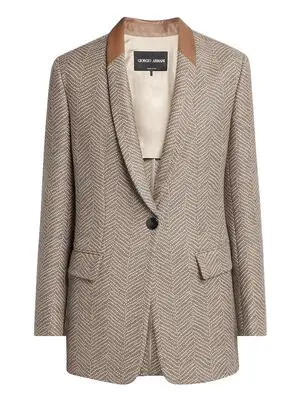 Giorgio Armani Wool-cashmere Single-breasted Blazer - Walnut