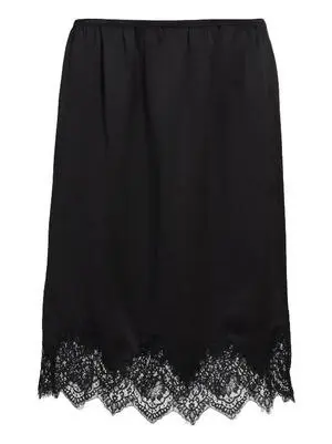 NILI LOTAN Thea Silk Lace-hem Skirt - Black