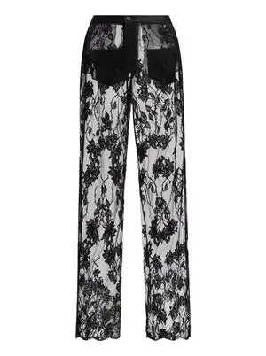 Kiki De Montparnasse Dominique Sheer Lace Pants - Black