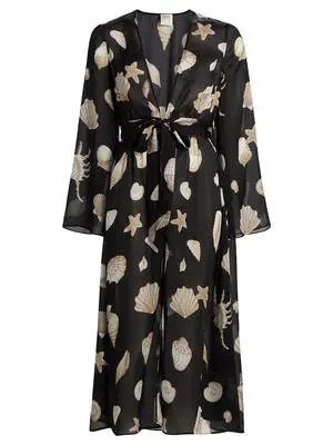 MILLY Vince Seashell-print Cover-up Midi-dress - Multi