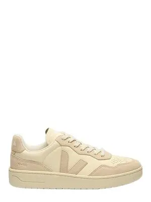 VEJA V-90 Leather & Suede Low-top Sneakers Eggshell
