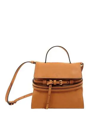 Moschino Tie Me Suede Top Handle Bag - Hide