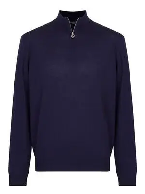 Stefano Ricci Wool Quarter-zip Sweater - Blue