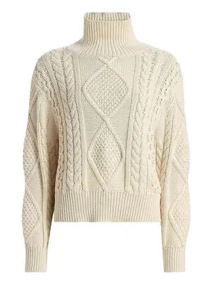 NILI LOTAN Kimmy Cotton-cashmere Turtleneck Sweater - Ecru