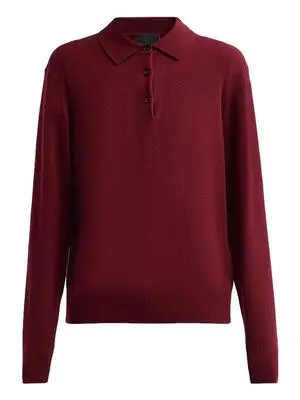 NILI LOTAN Jovan Cashmere Polo Sweater - Burgundy
