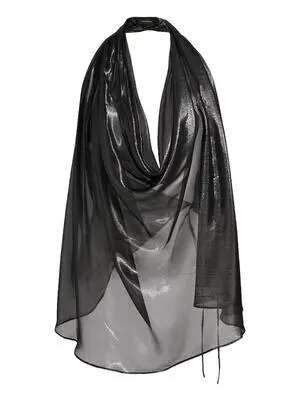 Wardrobe.NYC Metallic Halter Blouse - Black