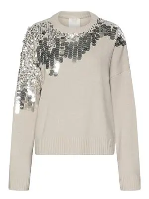 Marella Sequinned Pure Wool Jumper - Turtle Dove