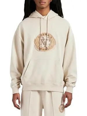 AVIREX Gold Club Logo Cotton Fleece Hoodie - Birch