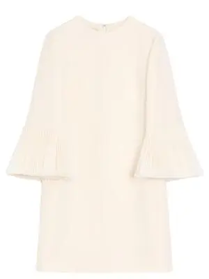 Valentino Garavani Embroidered Crepe Couture Short Dress Ivory