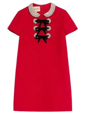 Valentino Garavani Embroidered Crepe Couture Short Dress Paris