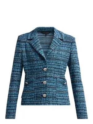 Ming Wang Tweed Knit Jacket - Deep Teal