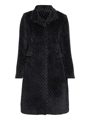 CHIARULLI Feronia Alpaca-blend Chevron Coat - Black