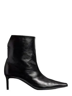 Khaite Ona 55mm Leather Ankle Boots - Black