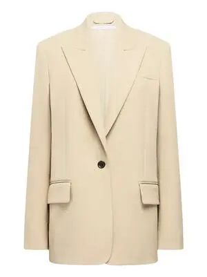 Another Tomorrow Oversized Tailored Jacket - Sand