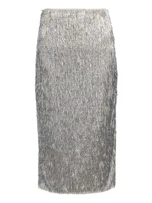 AKNVAS Tao Metallic Sequined Pencil Skirt - Silver
