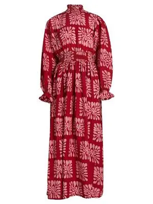 ELISAMAMA Abike Printed Maxi Dress Red Multi