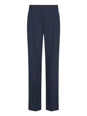 Another Tomorrow Peg Trousers - Navy