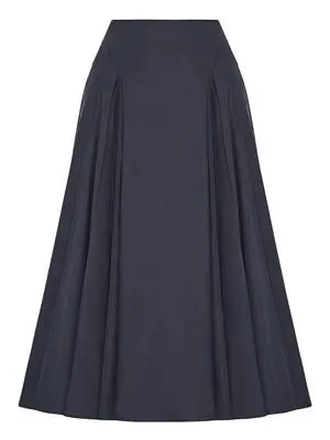 Another Tomorrow Seamed Full Maxi Skirt - Midnight