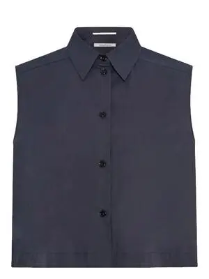 Another Tomorrow Cropped Sleeveless Shirt - Midnight