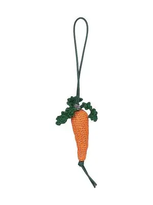 JW Anderson Carrot Cotton-leather Bag Charm - Orange