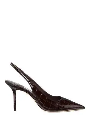 JIMMY CHOO Love 85mm Croc-embossed Leather Slingback Pumps - Sambuco