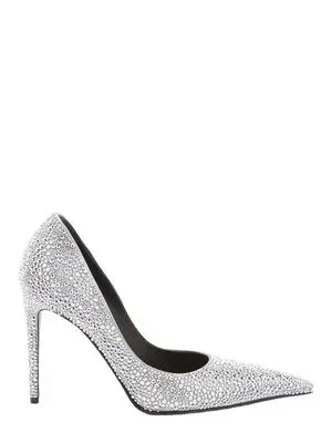Alexander McQueen Skull 105mm Rhinestone Pumps - Silver