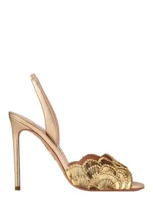 AQUAZZURA Ce Soir Leather Stiletto Sandals - Light Copper