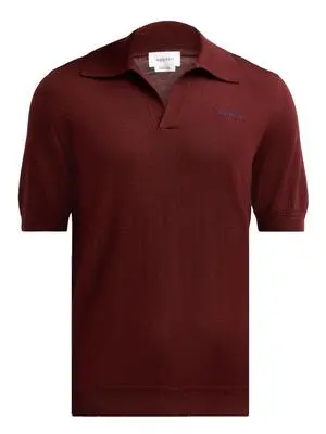 Alexander McQueen Embroidered Wool Polo Shirt - Ruby Sapphire