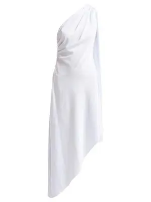 Lapointe Satin One-shoulder Midi-dress - Cloud