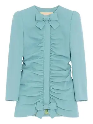 Valentino Garavani Crispy Light Wool Jacket Azure