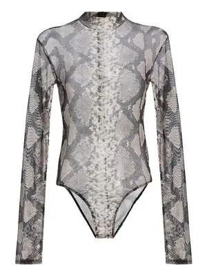 Lapointe Mesh Bodysuit - Python Print