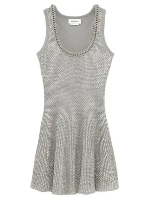 Alexander McQueen Volume Chain-scoopneck Mini Dress - Silver