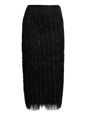 Lapointe Metallic Fringe Midi-skirt - Black