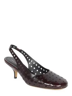 Dries Van Noten 65mm Eyelet Leather Slingback Pumps - Ruby