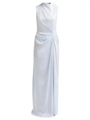 Lapointe Sleeveless Draped Lightweight Satin Gown - Cloud