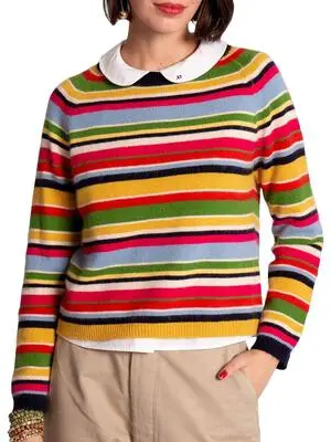 FRANCES VALENTINE James Striped Cotton-cashmere Sweater - Multi