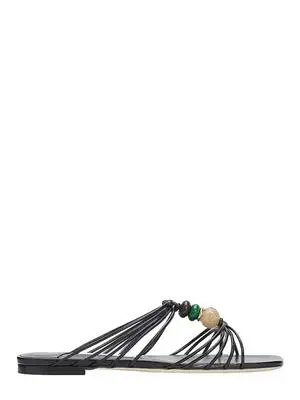 JIMMY CHOO Lova Multi-strap Beaded Leather Mules - Black
