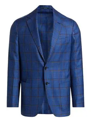 SARTORIO NAPOLI Plaid Wool-blend Sport Coat - Blue