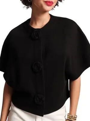 FRANCES VALENTINE Carnegie Wool Shrug - Black