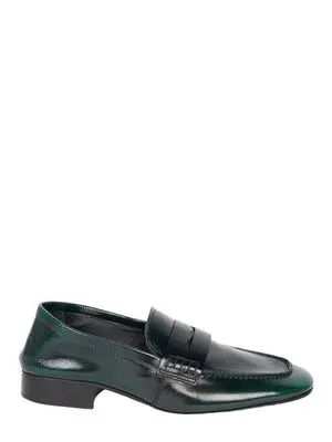 Dries Van Noten Leather Penny Loafers - Emerald