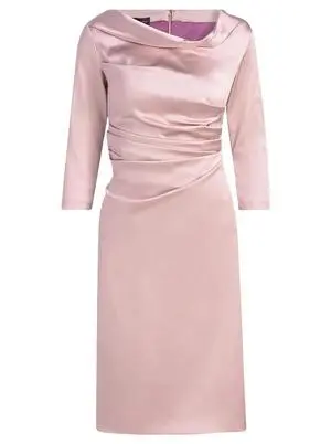Talbot Runhof Satin Gathered Cocktail Dress - Marble