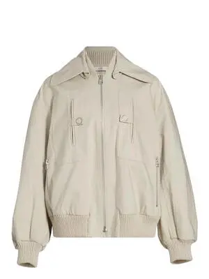 Co Gathered Tton Bomber Jacket - Beige