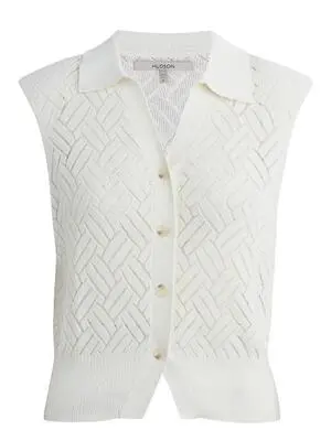 HUDSON JEANS Cap Sleeve Rib-knit Top