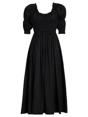DÔEN Ischia Puff-sleeve Dress - Black