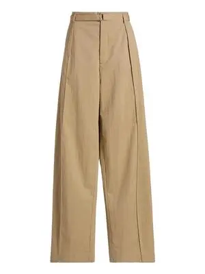 Co Pleated Tton-blend Wide-leg Pants - Camel