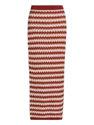 Ronny Kobo Drake Knit Midi-skirt - Rust Combo