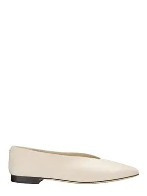 JIMMY CHOO Margot Shiny Leather Ballet Flats - Bone